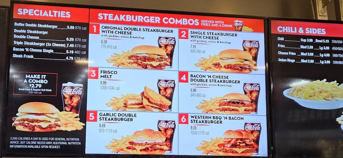 Menu at Steak 'n Shake fast food, Midland, E Interstate 20