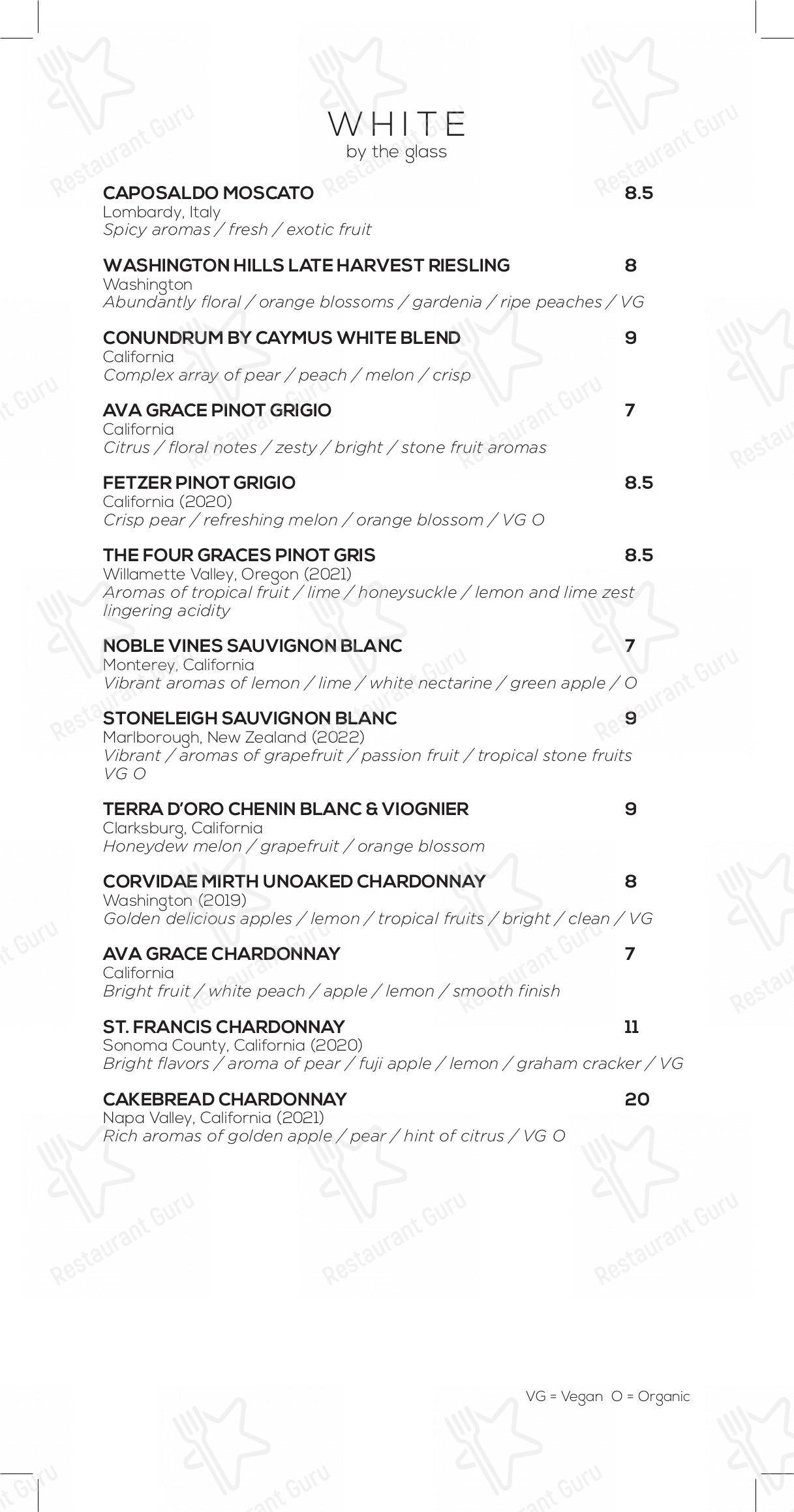 Menu at NAPA Kitchen and Wine pub & bar, Midlothian