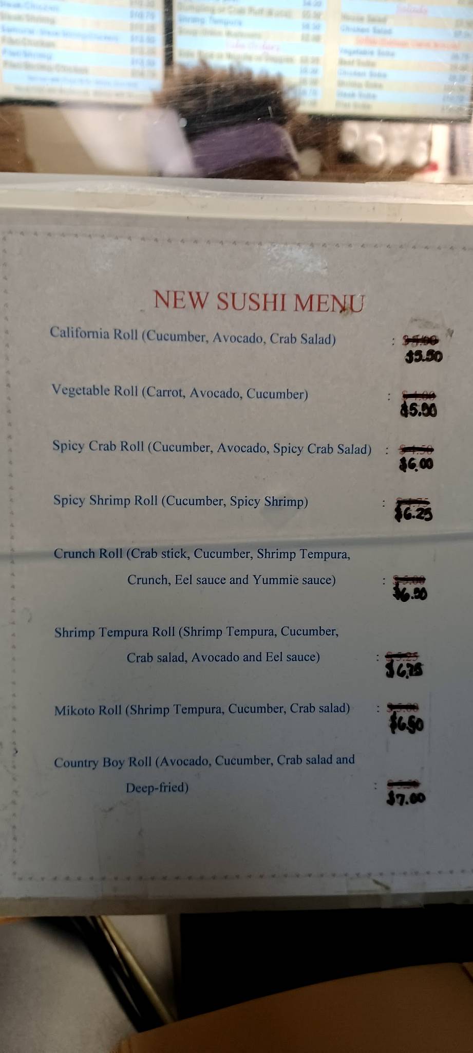 Menu at Mikoto Express restaurant, Fayetteville, Walter Reed Rd