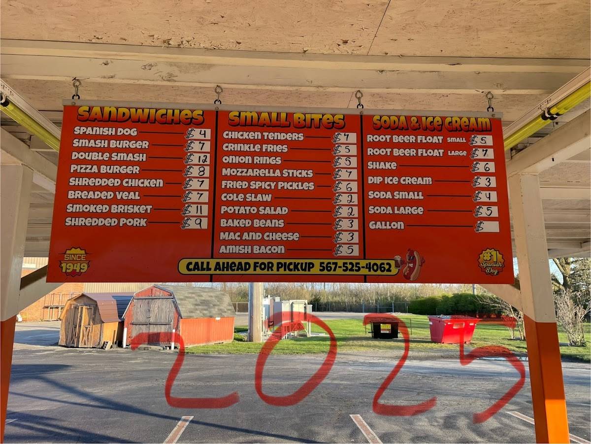 Menu at Miller's Root Beer and BBQ Stand, Findlay