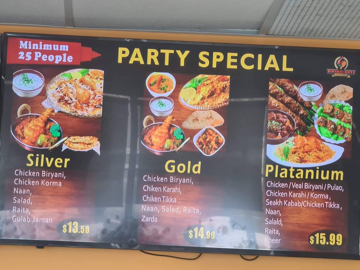 Menu at BIRYANI BOYZ restaurant, Milton