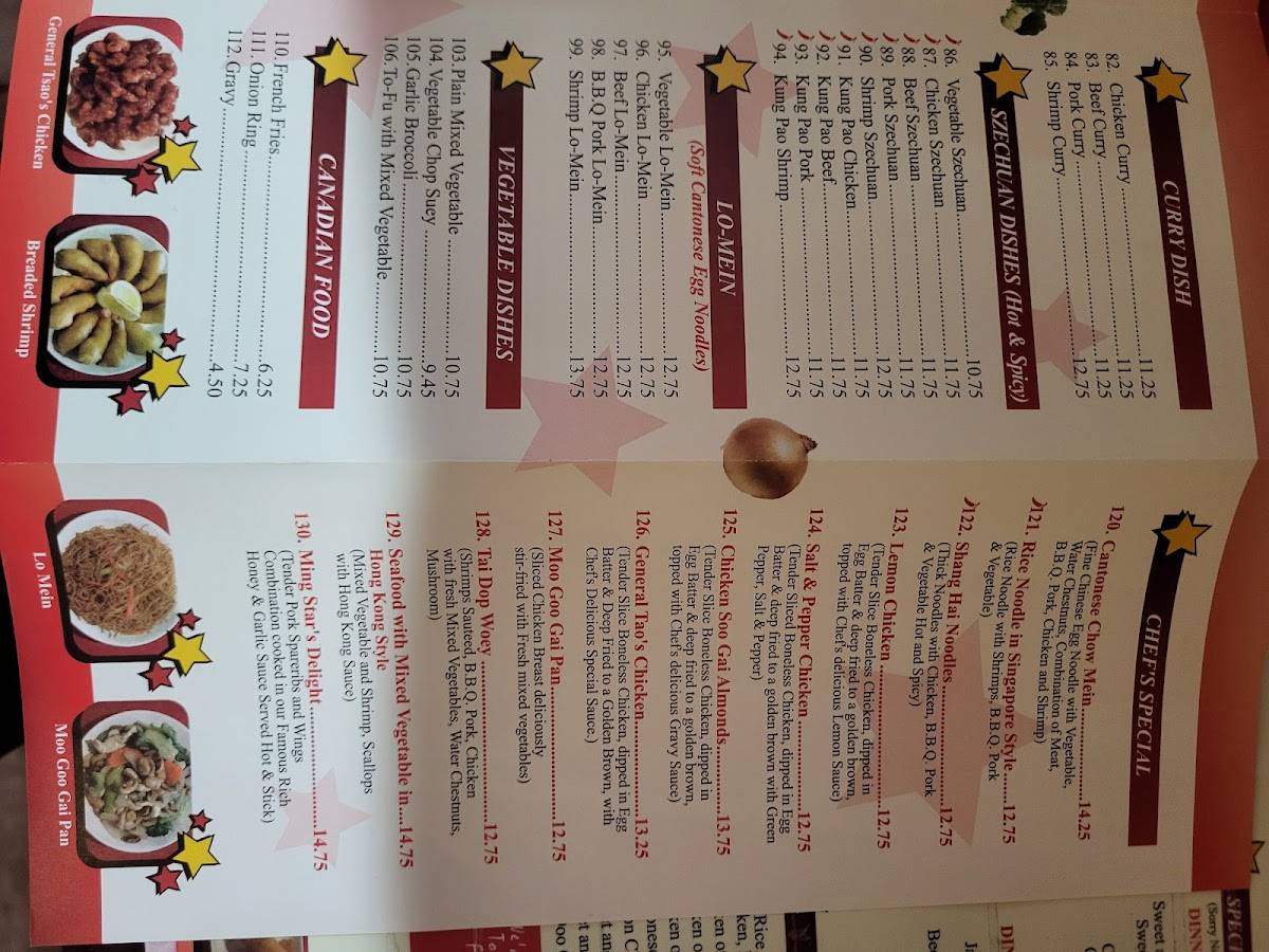 Menu at Ming Star Restaurant Inc, Campbellford