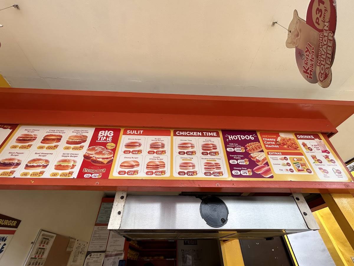 Menu at Minute Burger restaurant, Lapu-Lapu City, 7XPW+7PH