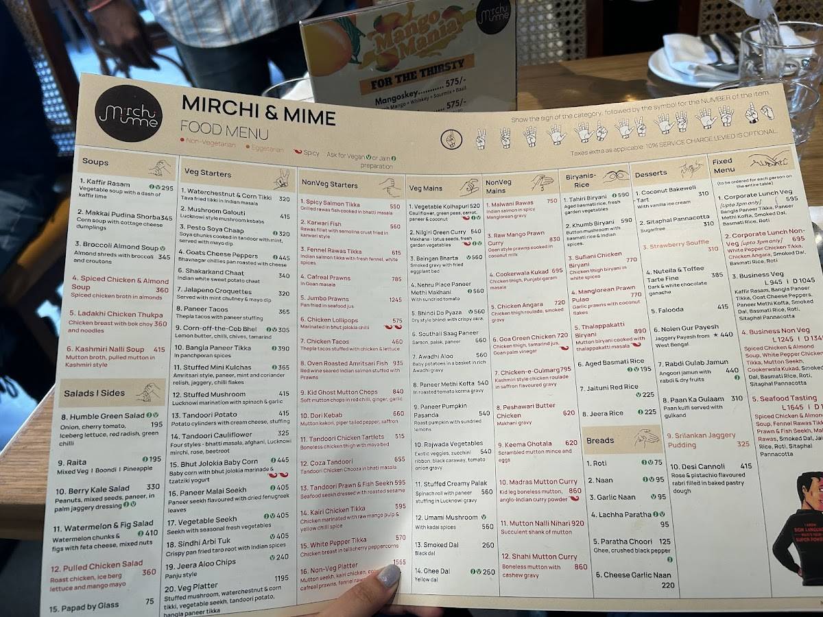 Menu at Mirchi & Mime Thane, Thane