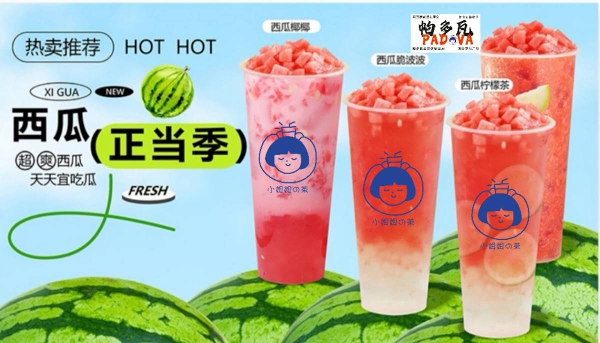 Menu au Miss Bubble Tea café, Padoue