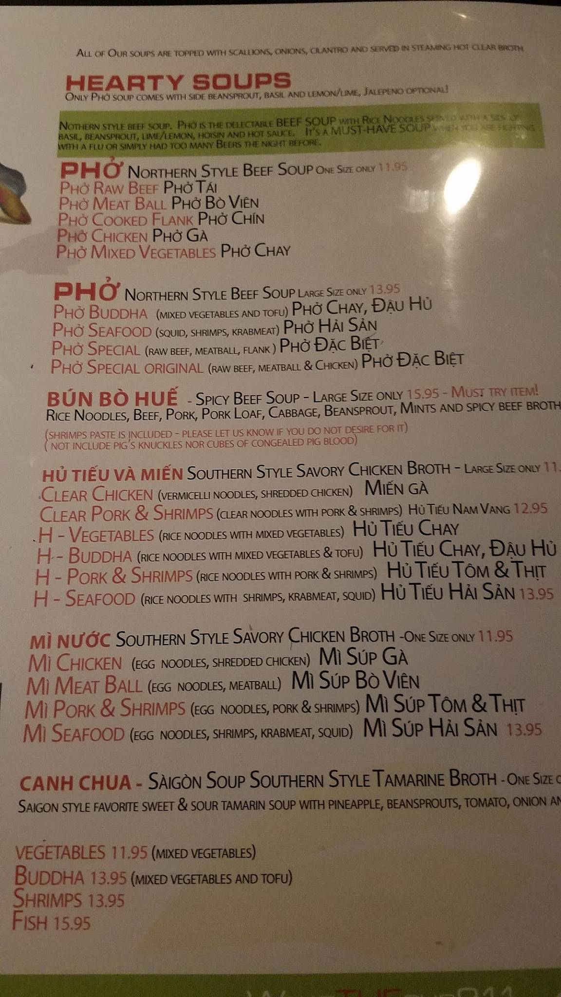 Menu at Miss Saigon Bistro (Now Pho 79) restaurant, Pinecrest, S Dixie Hwy
