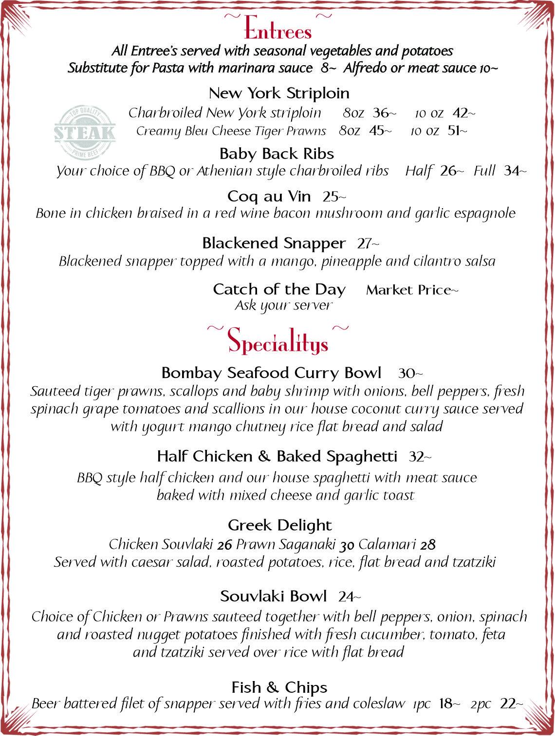 Menu at Mission Station Grill restaurant, Mission