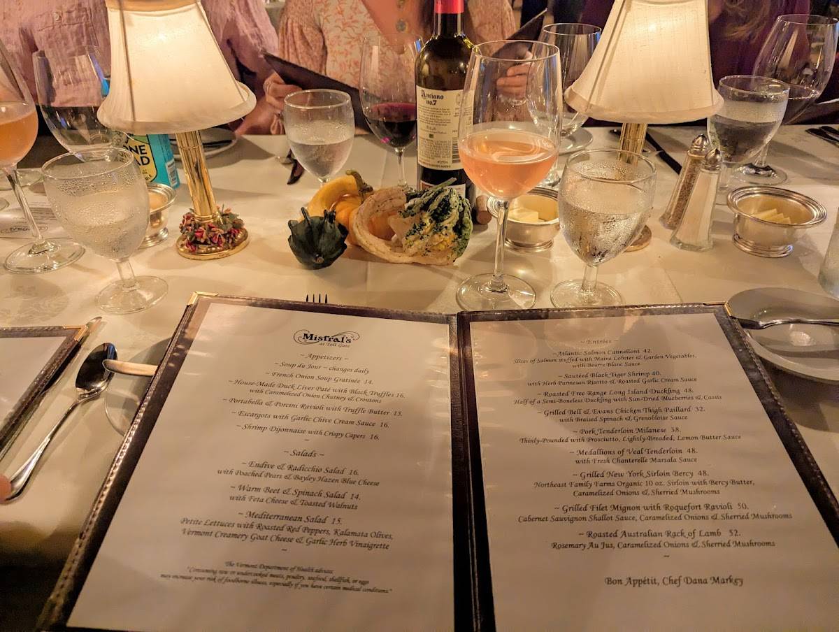 Menu at Mistral's at Toll Gate restaurant, Dorset