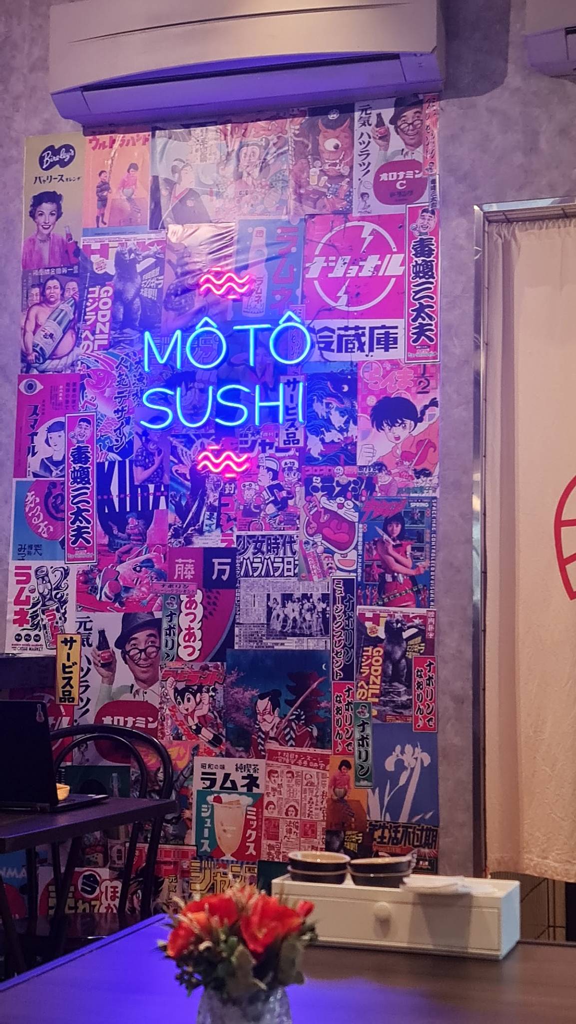 Menu at Mô Tô Sushi restaurant, Ho Chi Minh City