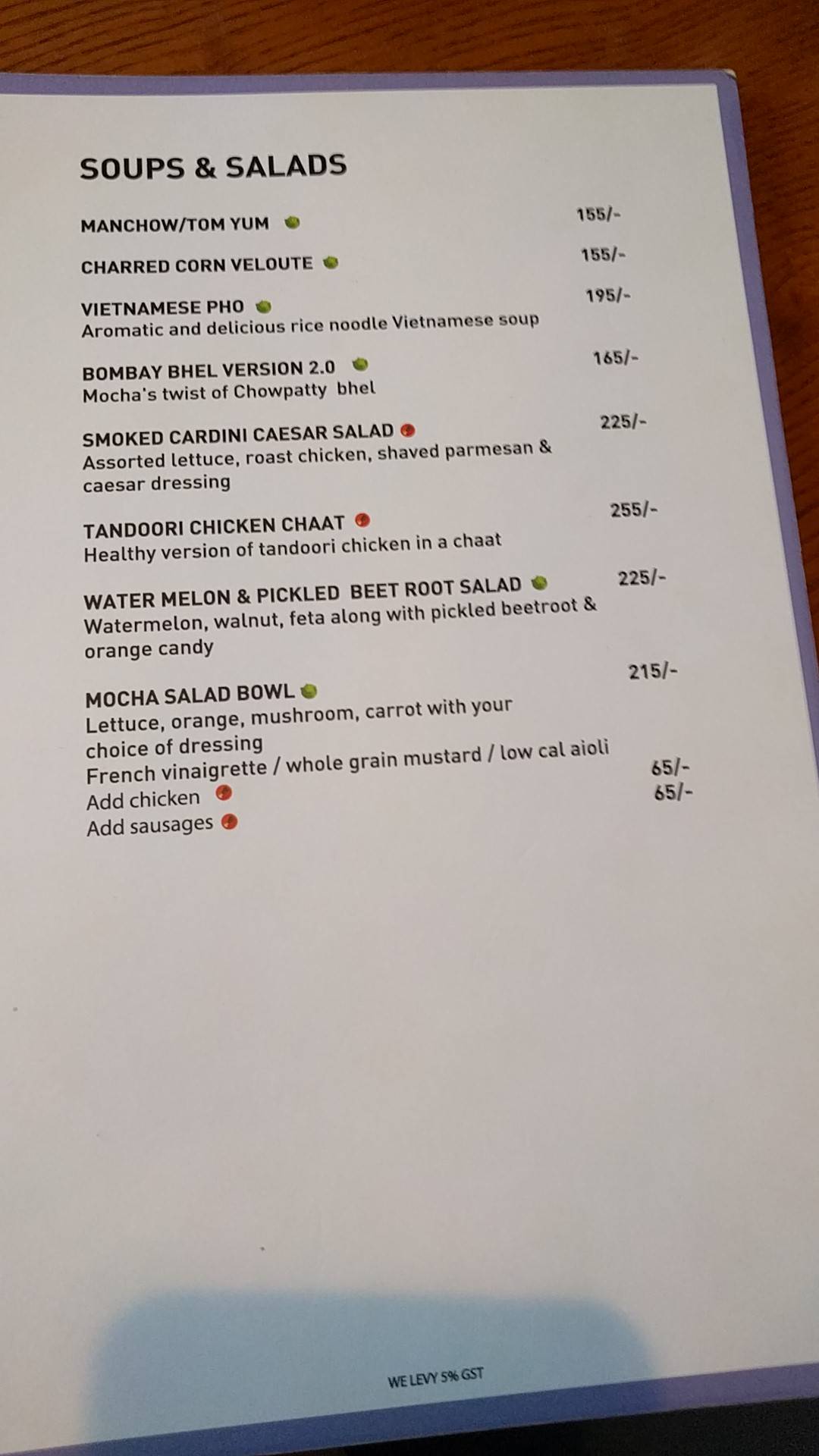 Menu at Mocha Patiala, Patiala