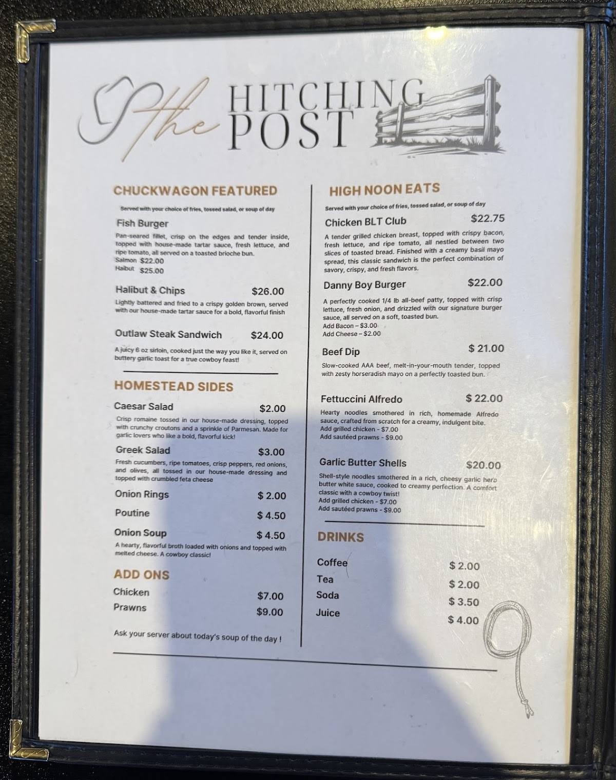 Menu at Modern Garage Kitchen and Bar, Fort Saint John