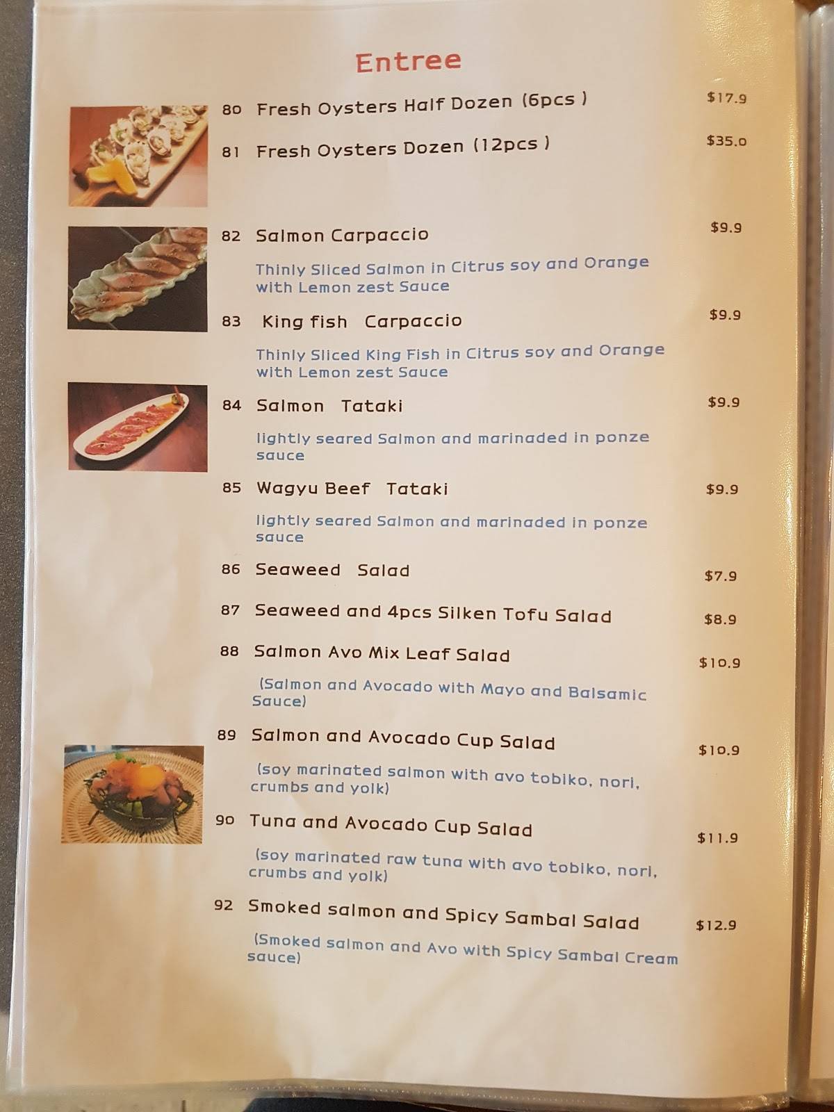 Menu at Moeru Japanese Restaurant (Welcome to call and order takeaway ...