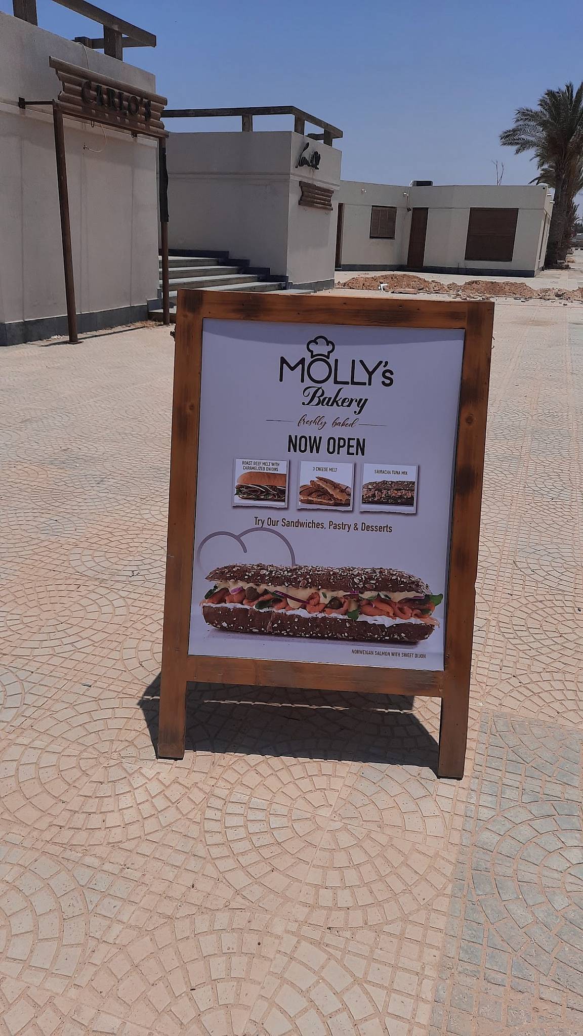 Menu at Molly's Bakery, Egypt, 5JRM+FCJ