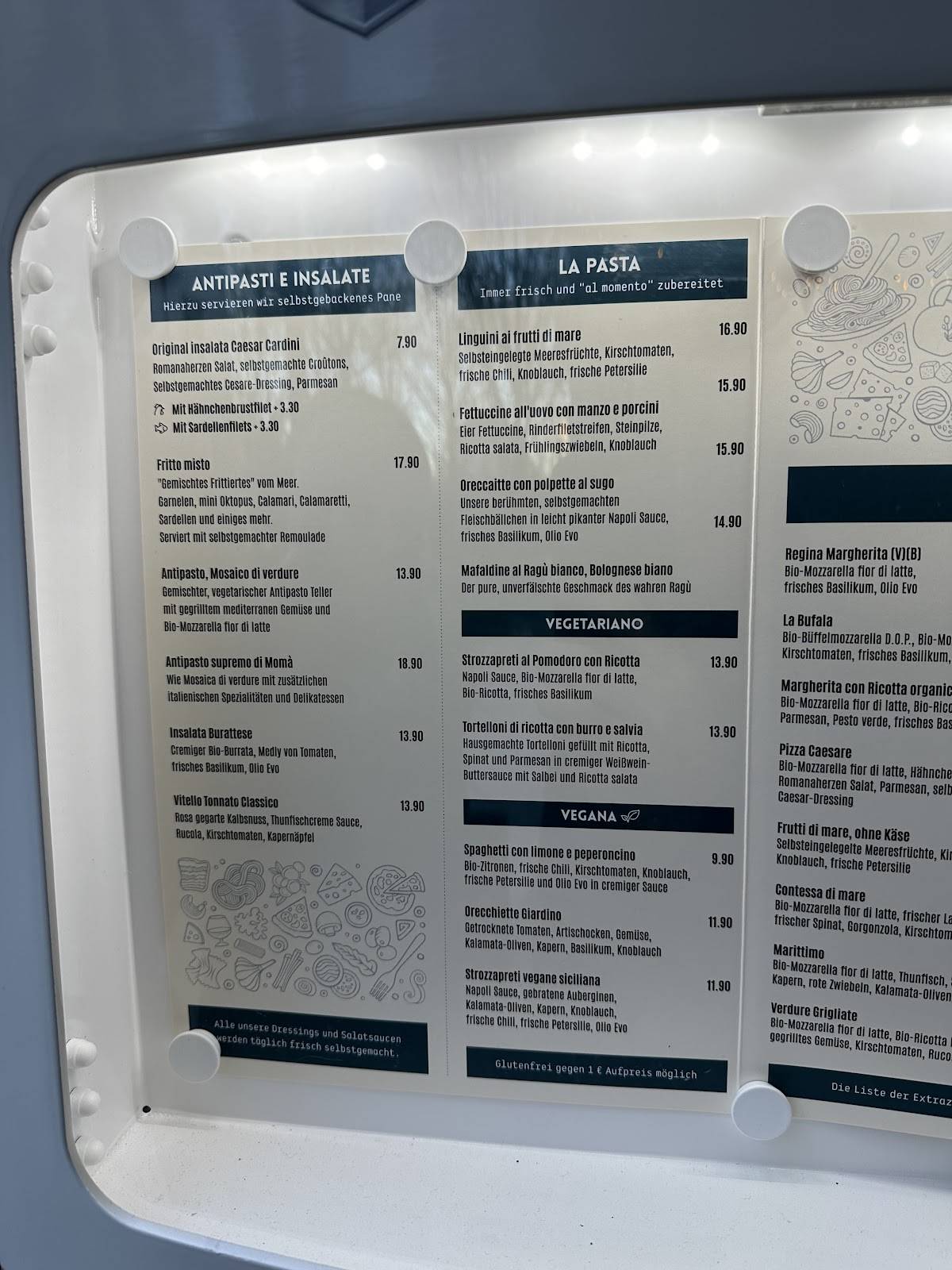 Menu at Momà Ristorante, Pizzeria e Vini, Giessen