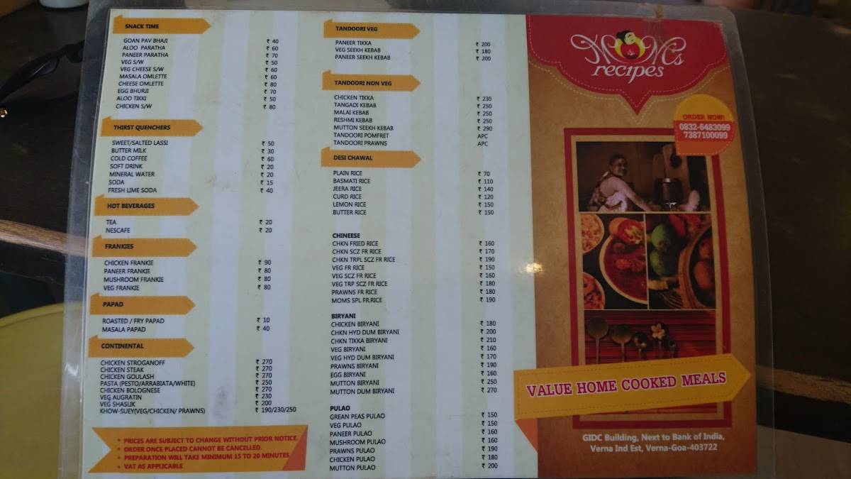 Menu at Mom's Recipes verna, Verna, 9W9M+VXC