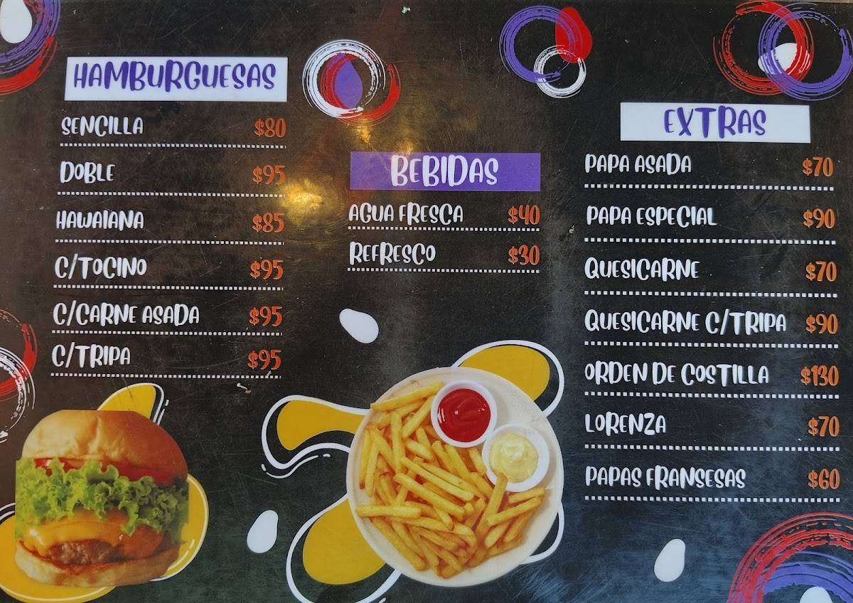 Carta del restaurante Montados La Chispa (Francisco Villa), Chihuahua