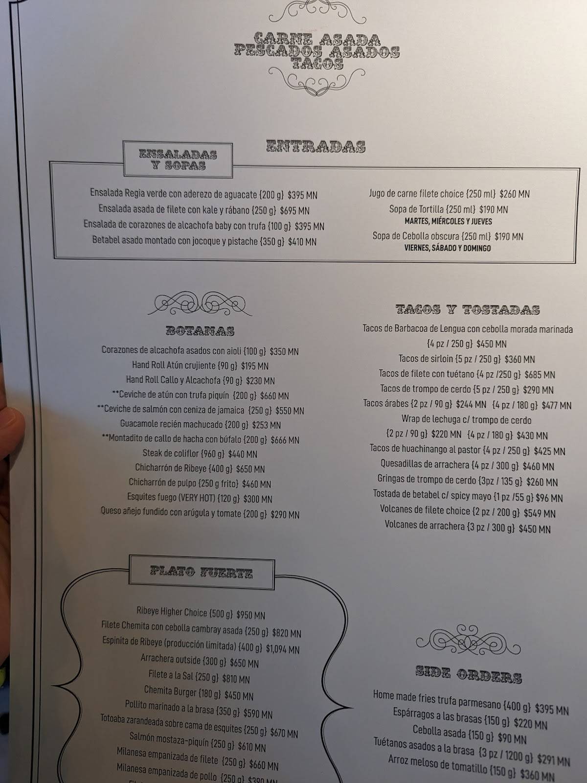Carta del restaurante Gallo 71, San Pedro Garza García, Av. José ...