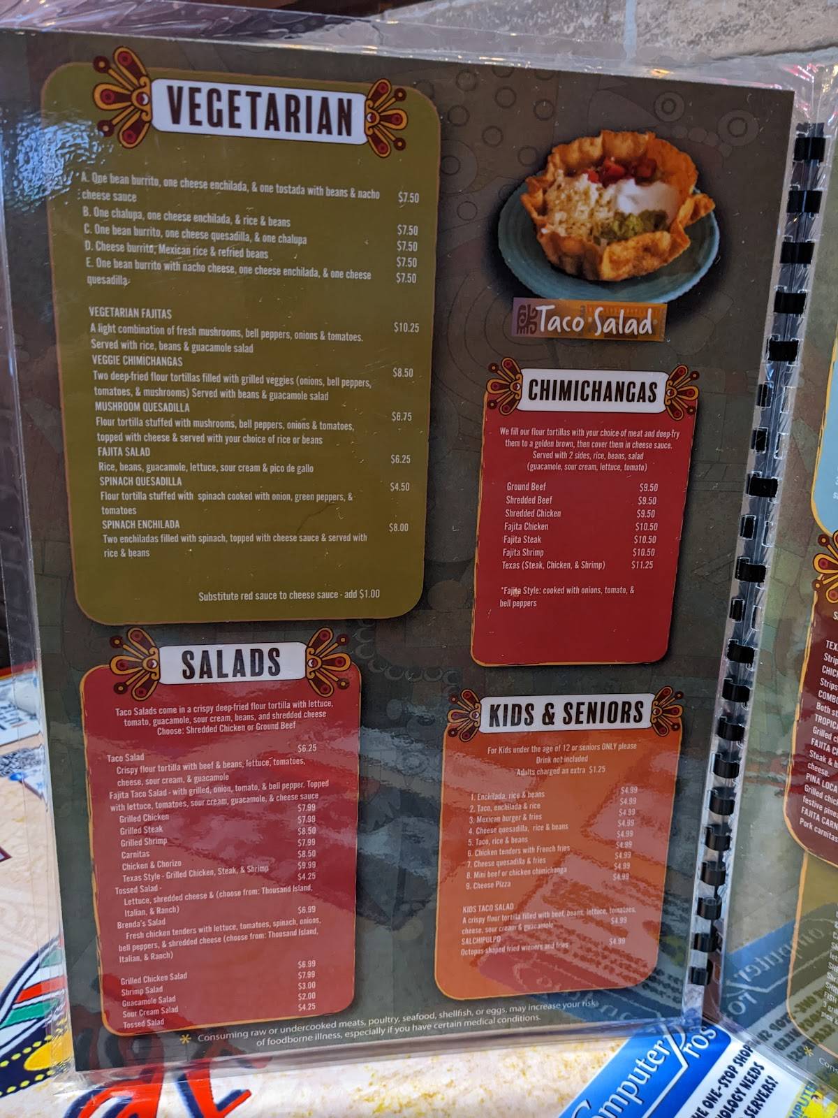 Menu at Monterrey Mexican Restaurant, Greeneville, Tusculum Blvd