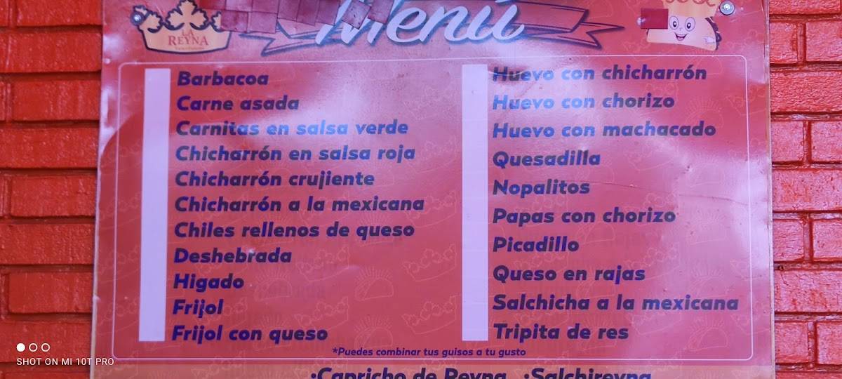 Carta del restaurante La Reyna Tacos y Caprichos, Monterrey, Av. José ...