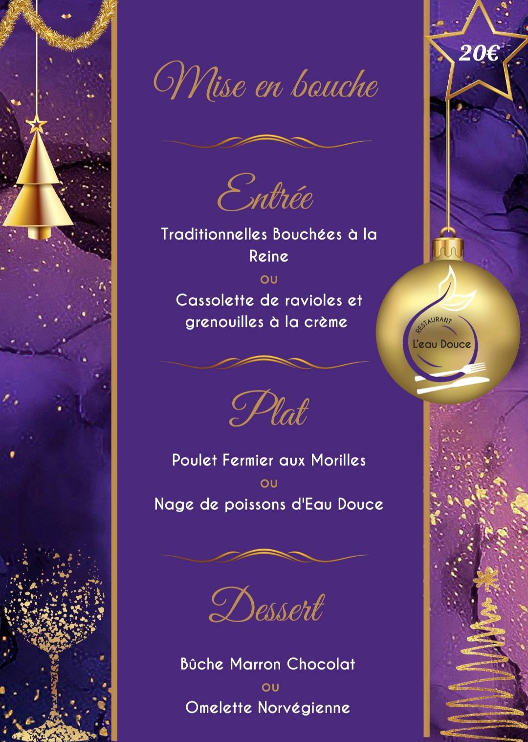 Menu au L'eau Douce restaurant, Montmerle-sur-Saône, 53 Rue de Mâcon
