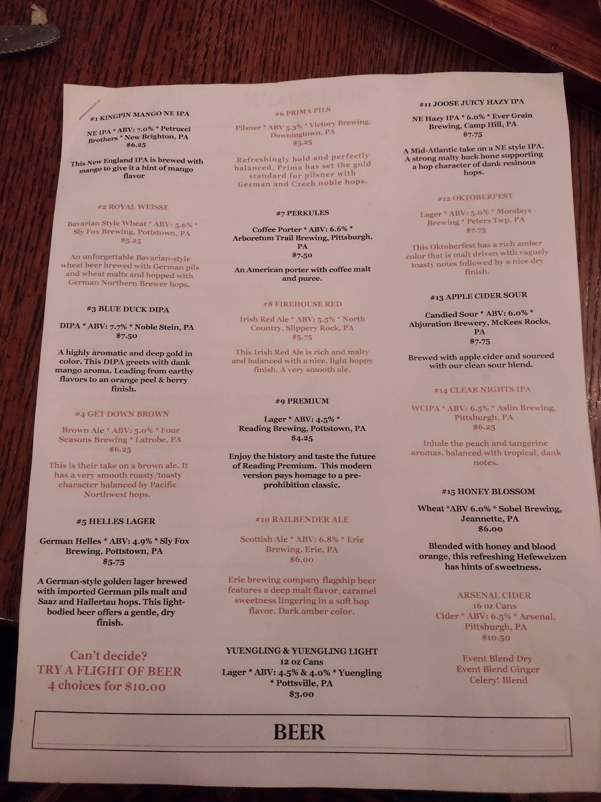 Menu at Four Twelve Project restaurant, Moon