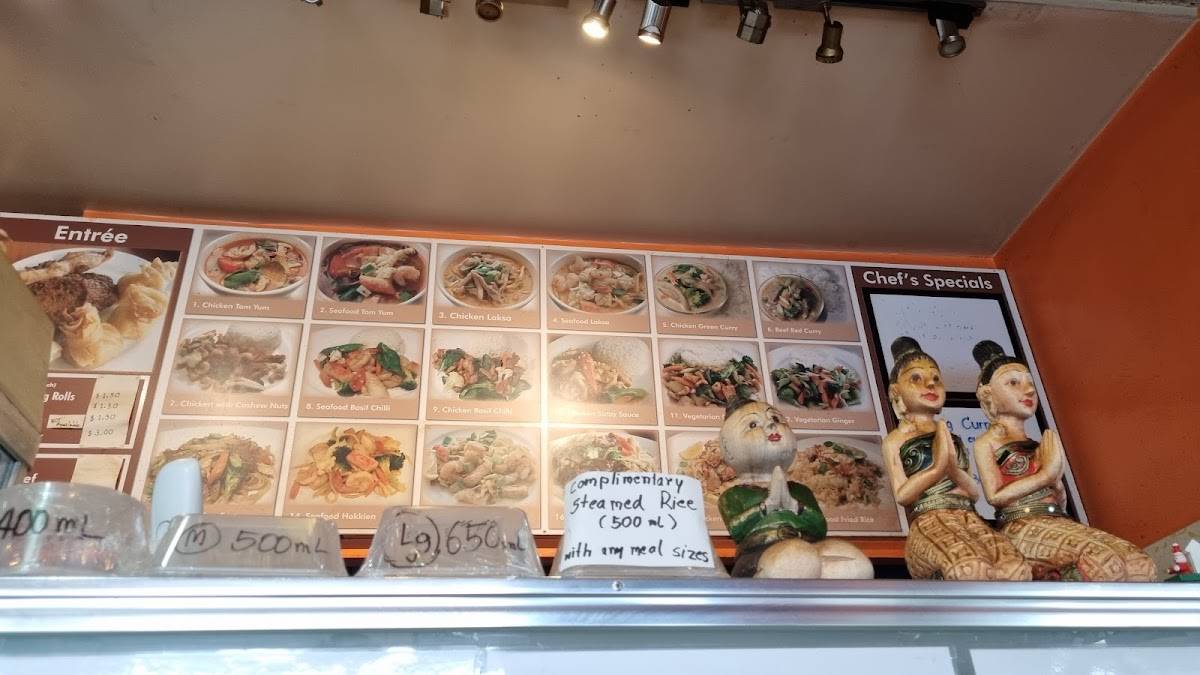 Menu at Kala Thai restaurant, Moonah