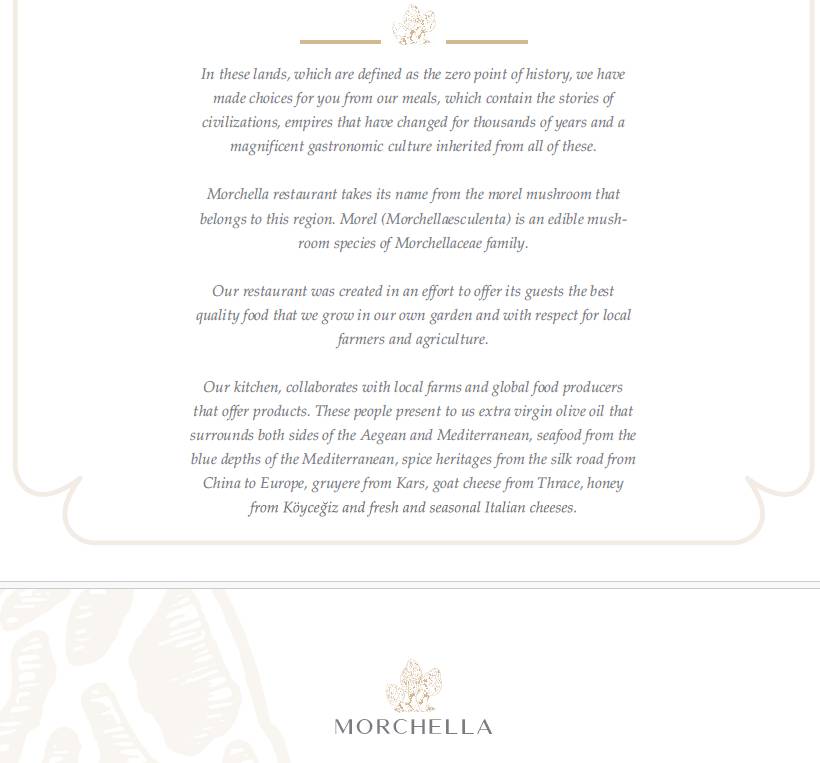 Menu at Morchella Restaurant, Bodrum