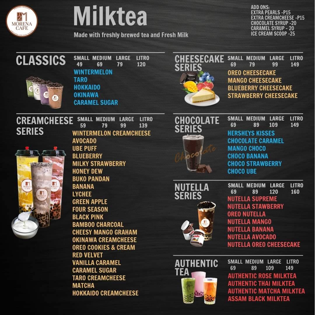 Menu at Morena Cafe, Puerto Princesa, Palanca St