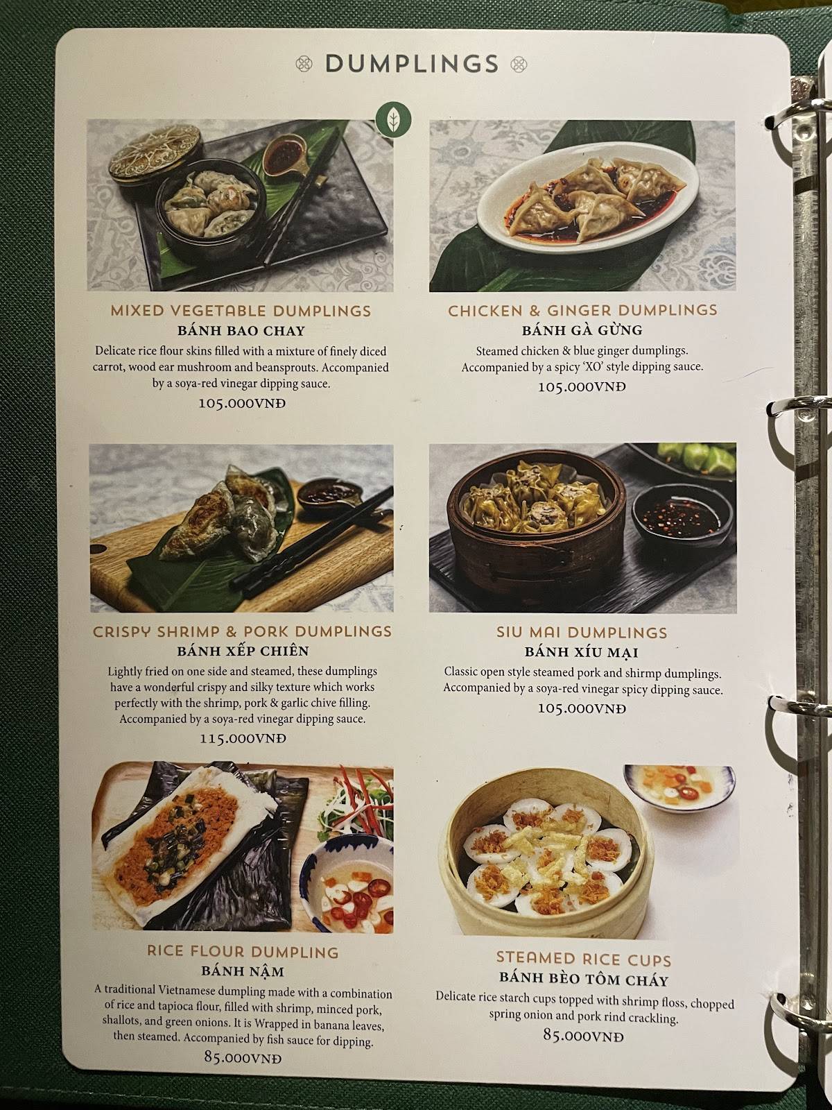 Menu at Morning Glory Original restaurant, Hoi An