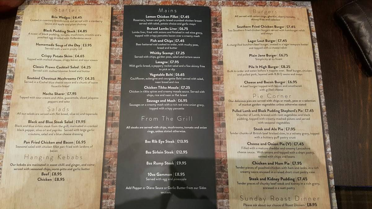 Menu at Morning Star pub & bar, Manchester, 520 Manchester Rd