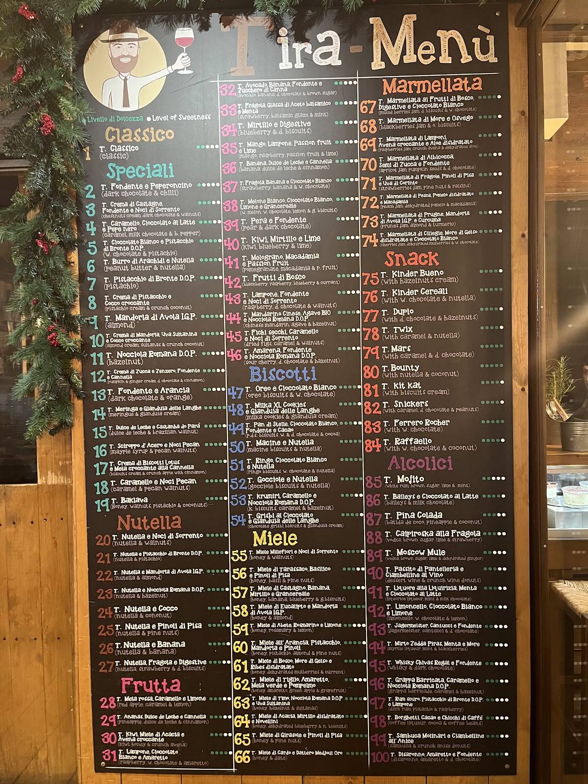Menu at Mr. 100 Tiramisù pub & bar, Rome, Via dei Sediari