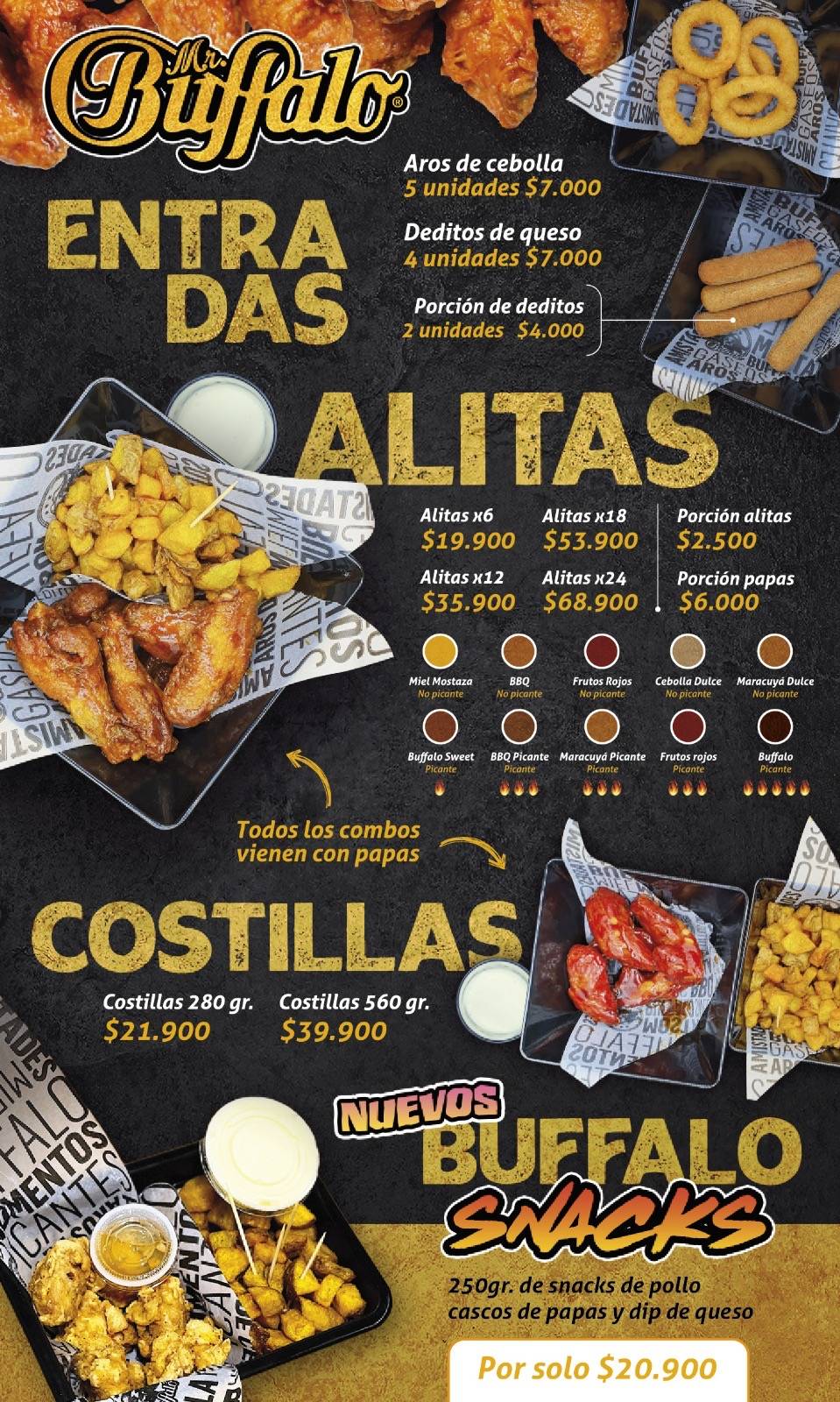 Carta del restaurante Mr. Buffalo - La Milagrosa, Medellín