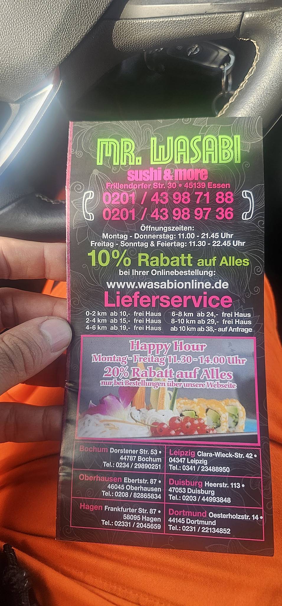 Speisekarte von Mr. Wasabi restaurant, Essen