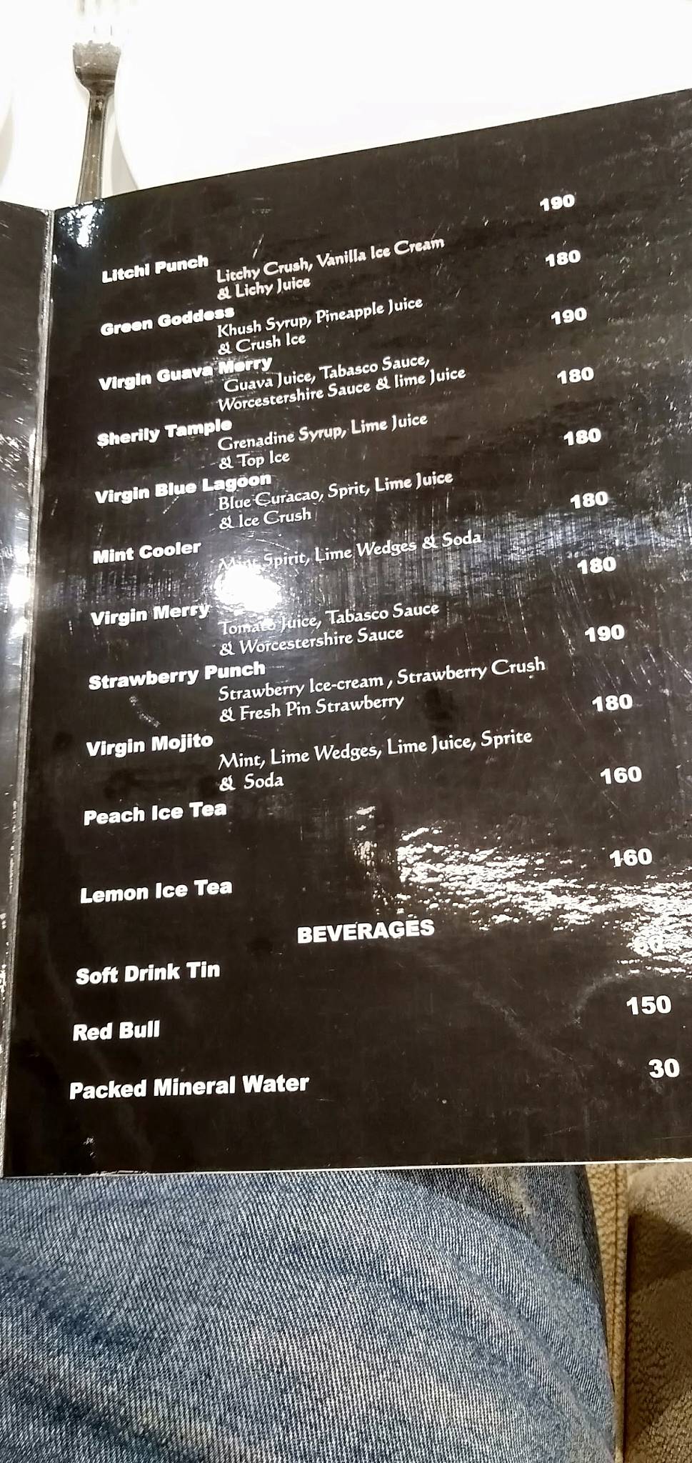 Menu at Arabian restro enroute Daman, Mumbai