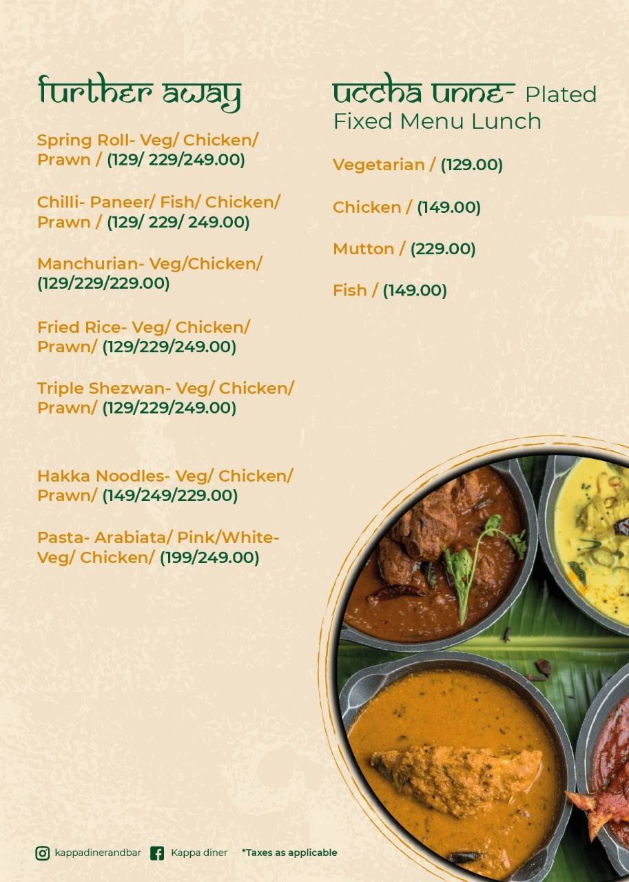 Menu at KAPPA Diner Bar & Restaurant, Mumbai