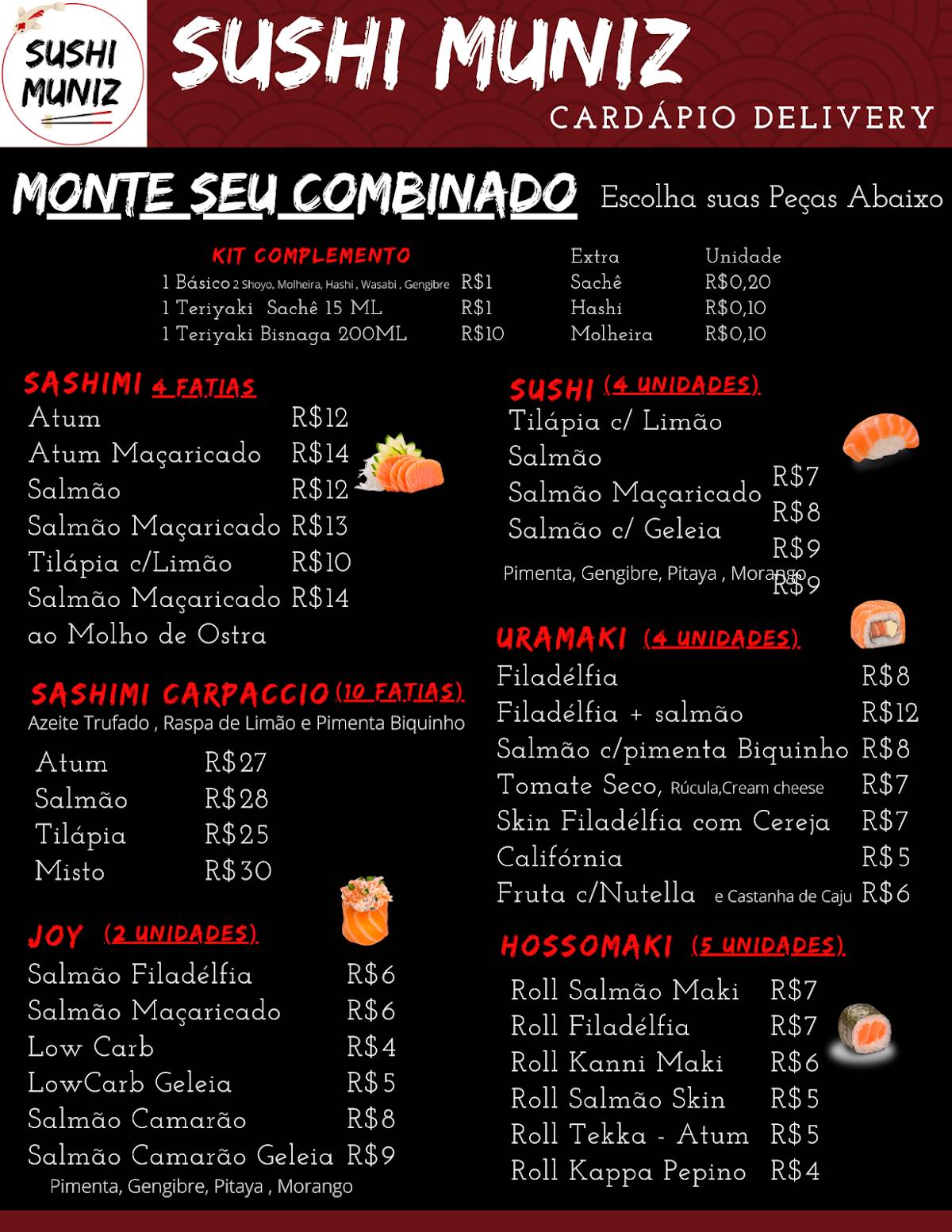 Menu em Sushi Muniz Freire restaurante, Muniz Freire