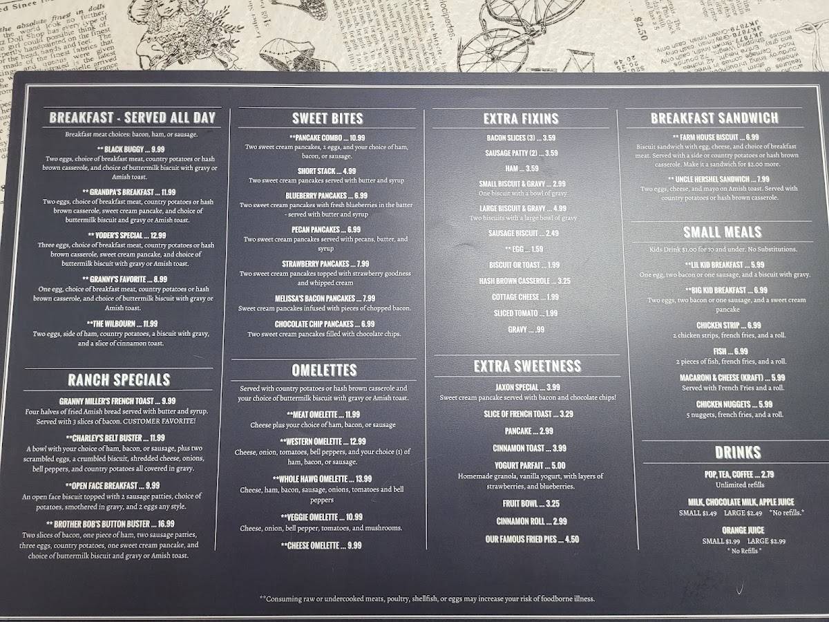 Menu at Amish Country Store & Restaurant, Muskogee