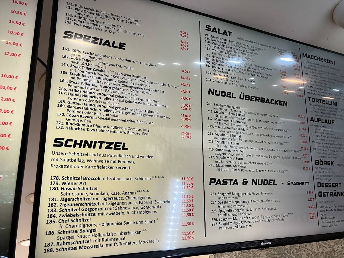 Menu at My Döner 63 restaurant, Kassel