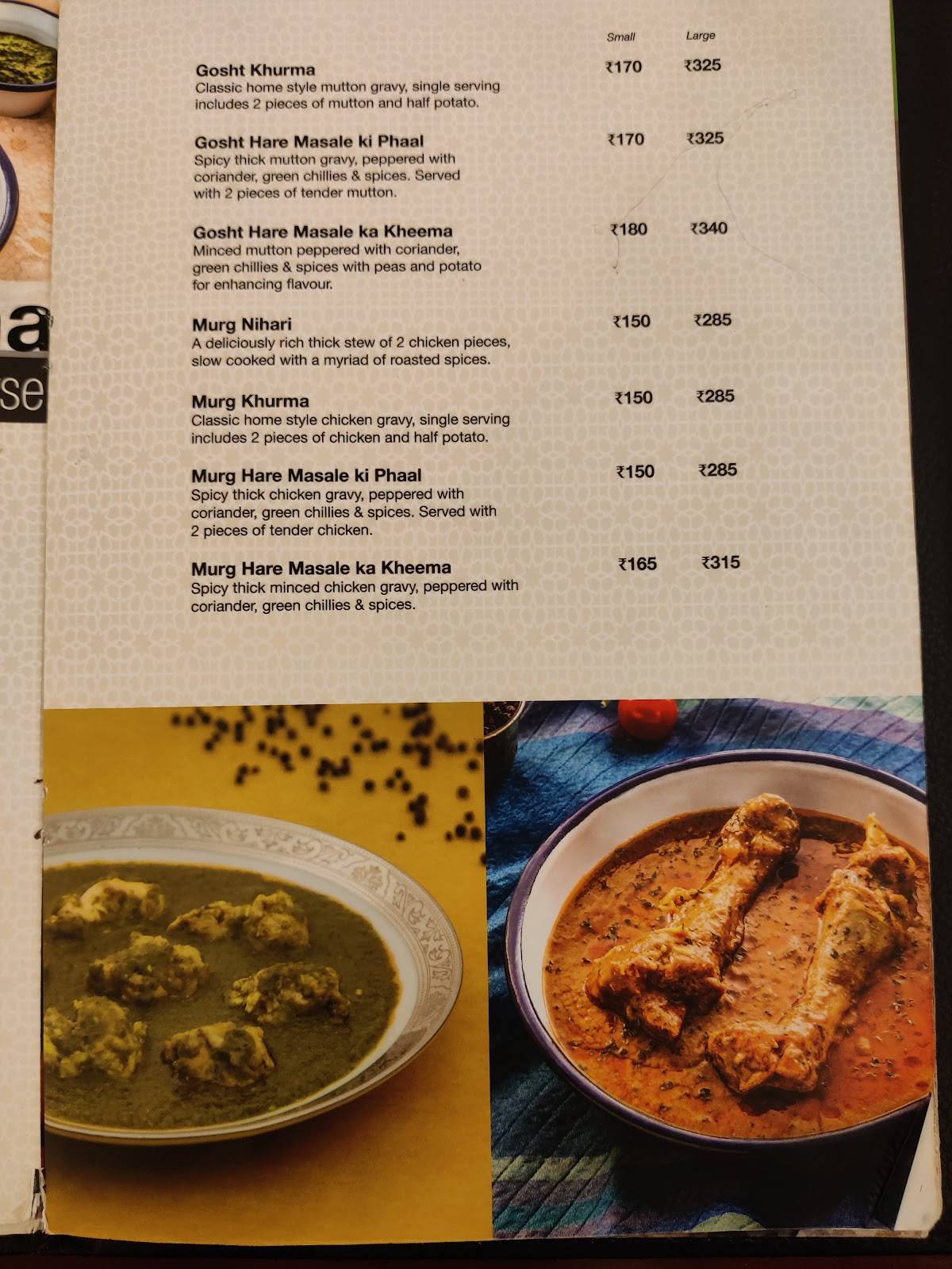 Menu at Sharief Bhai - New Sayyaji Rao (Mysore), Mysuru