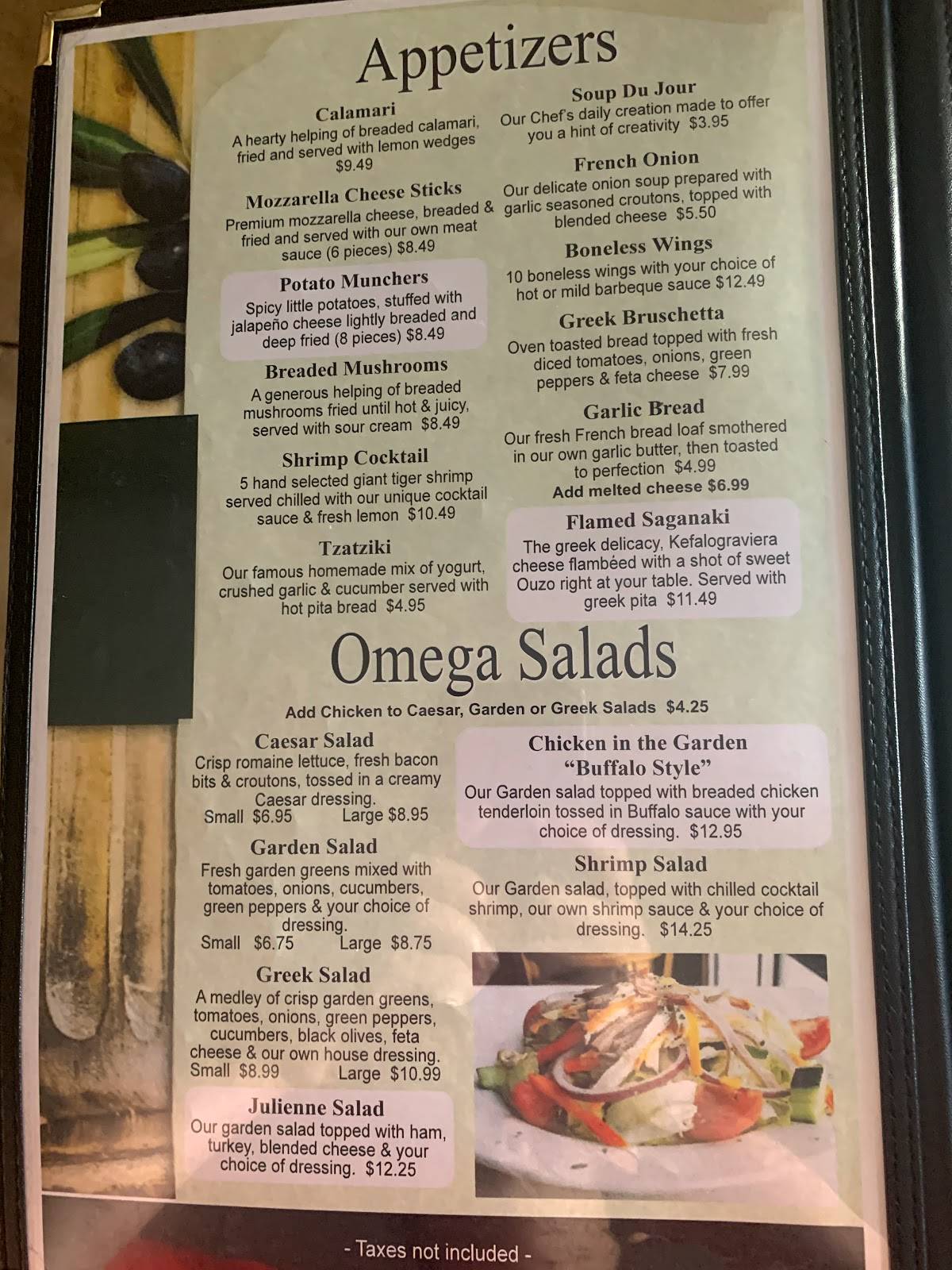 Menu at Omega Family Restaurant, Kitchener