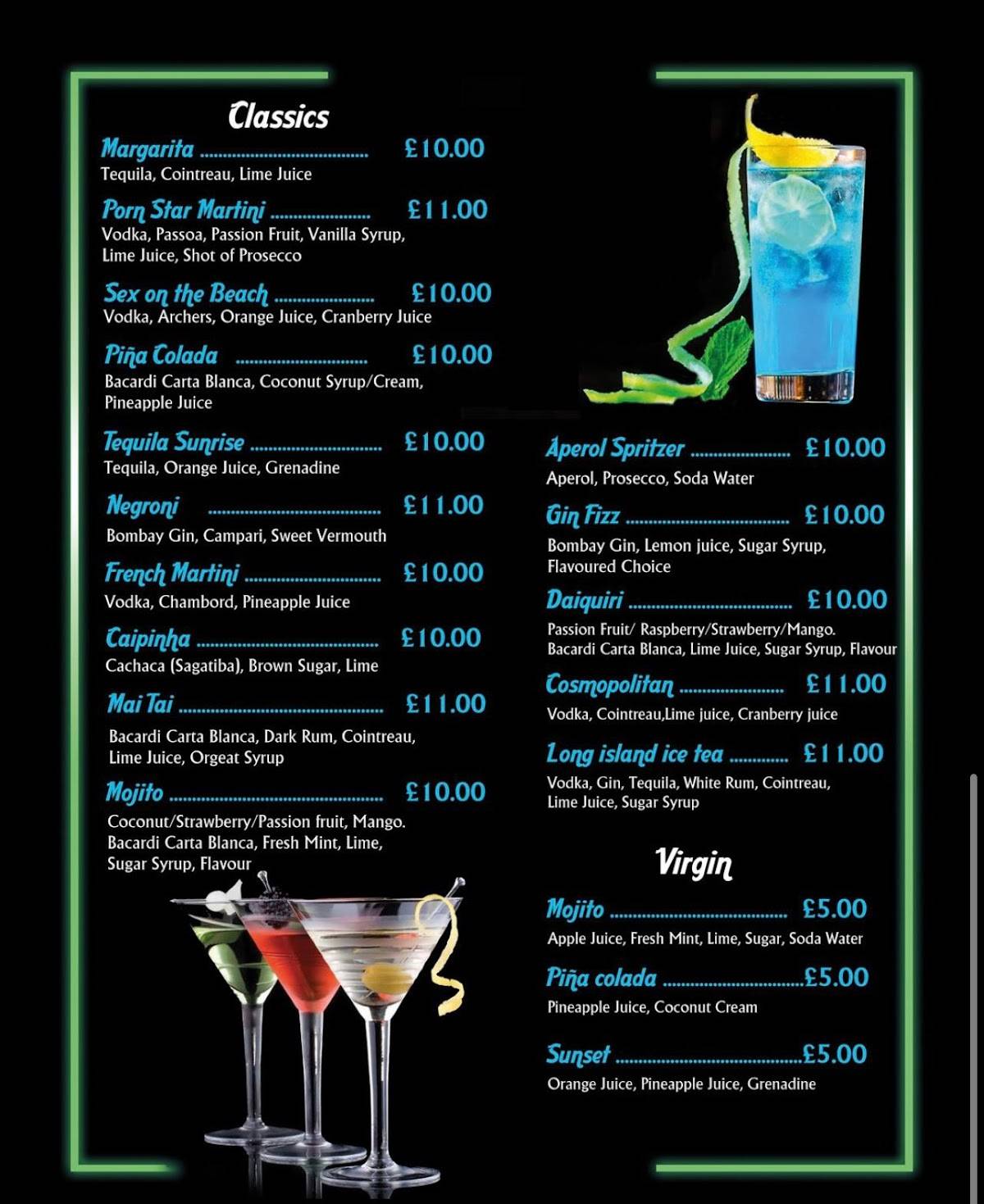 Menu at N1 Bar - London Bridge, London, 1 Duke St Hill