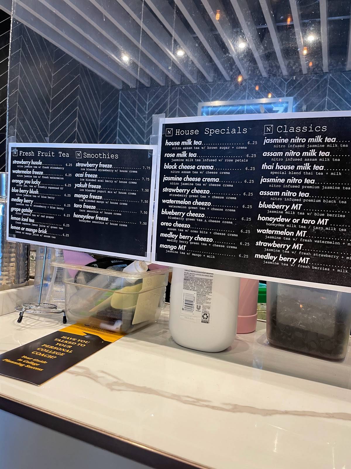 Menu at N7 Draft Tea + Coffee pub & bar, San Jose, Silver Creek Rd STE 184