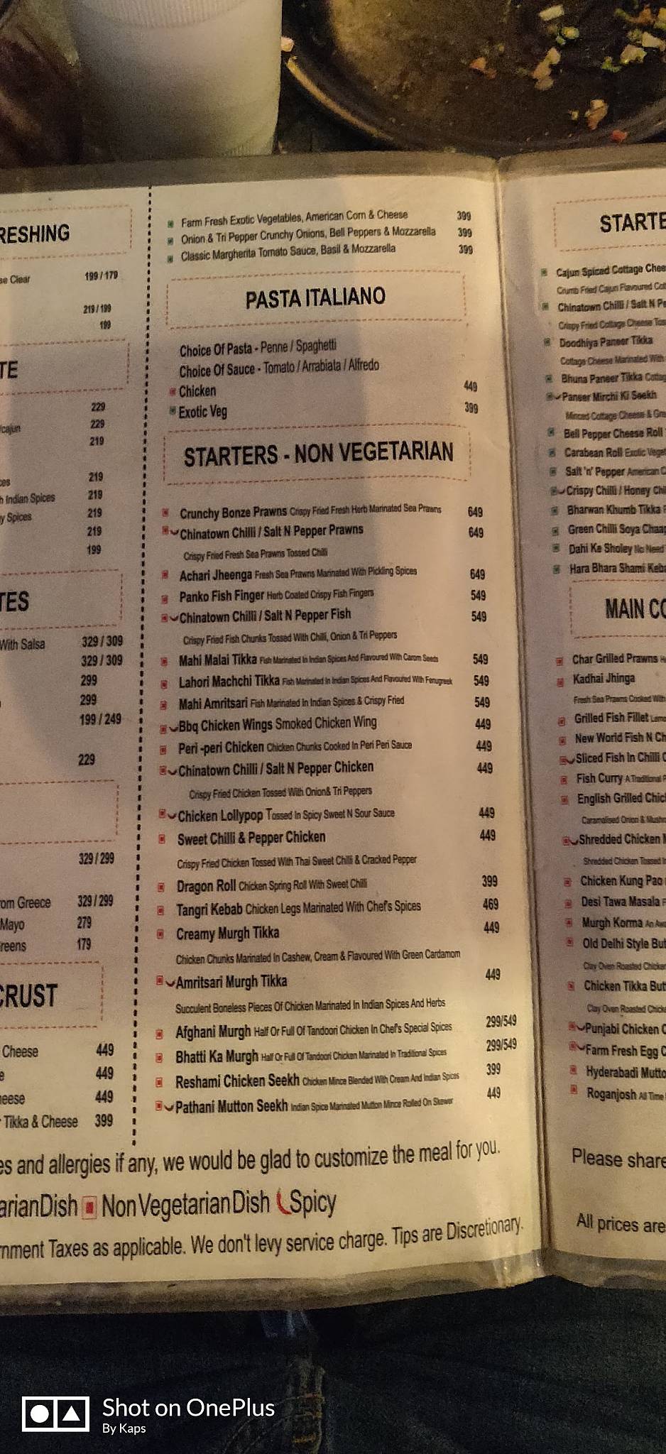 Menu at Hangover, Gurugram, Naansense