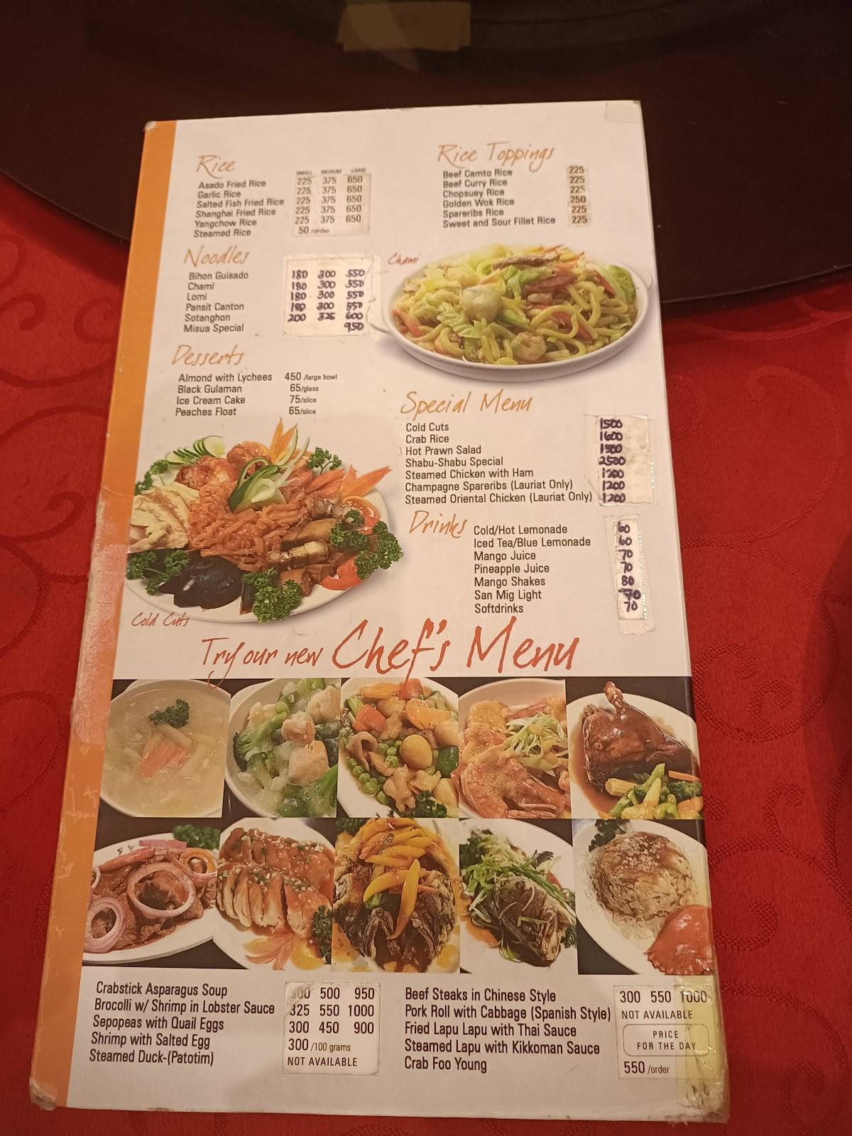 Menu at NAGA ORIENTAL WOK restaurant, Naga