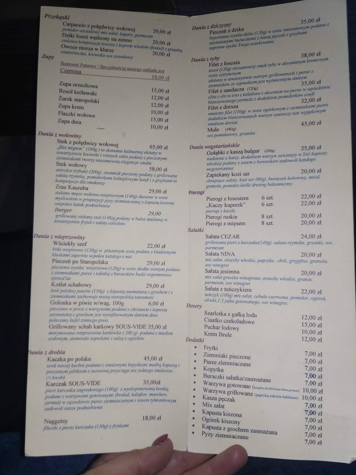 Menu at NINA Restauracja restaurant, Lebork
