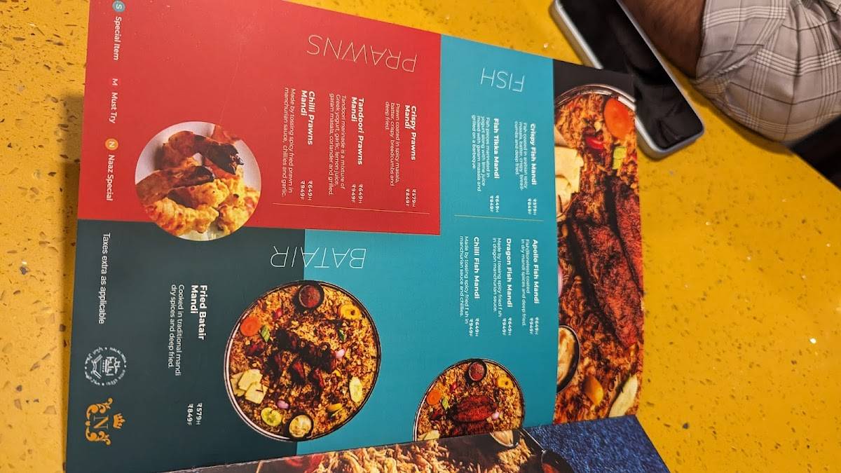 Menu at Naaz Mandi, Hyderabad, Plot no. 1 & 2