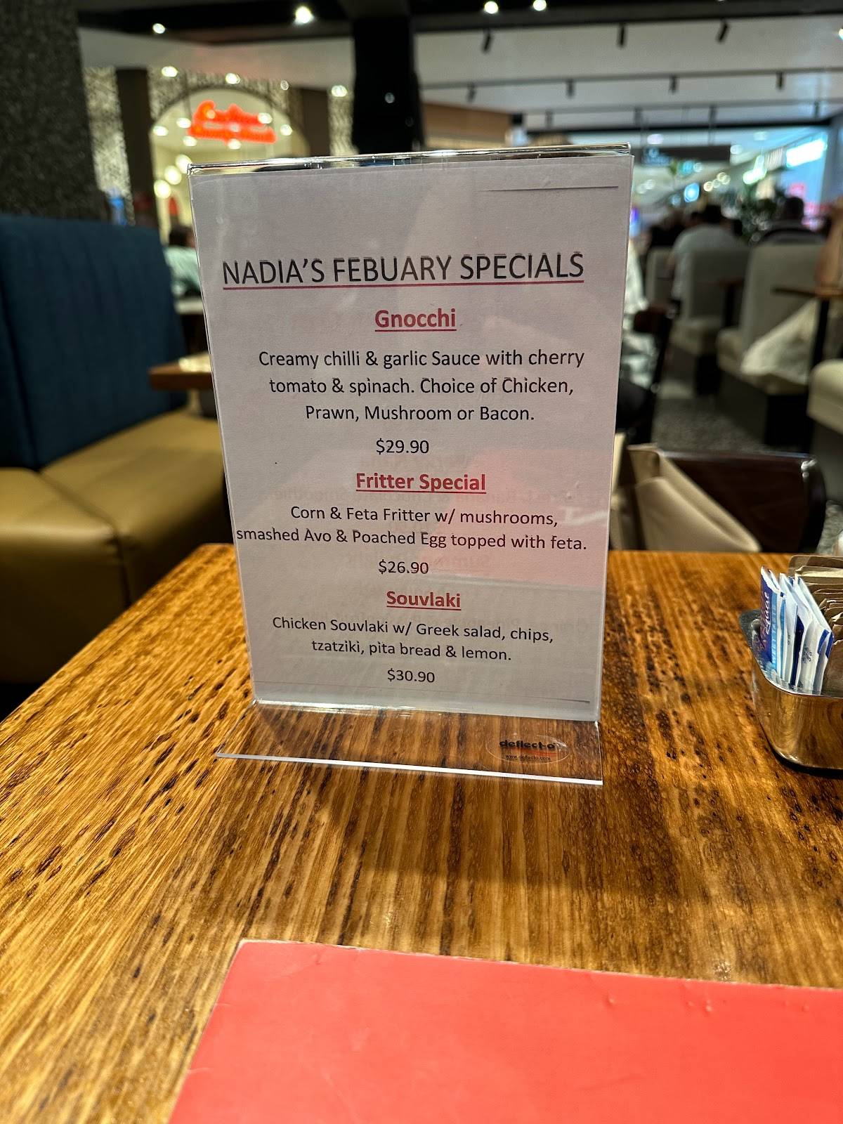 Menu at Nadia’s Cafe Blacktown, Blacktown