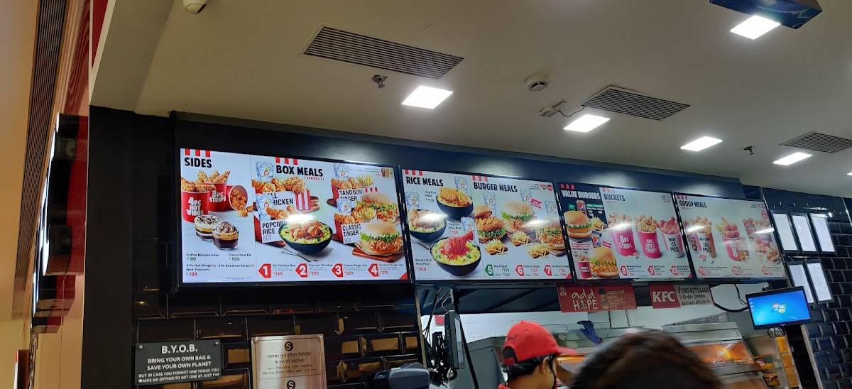Menu at KFC, Nagpur, SN FC 12 & 13