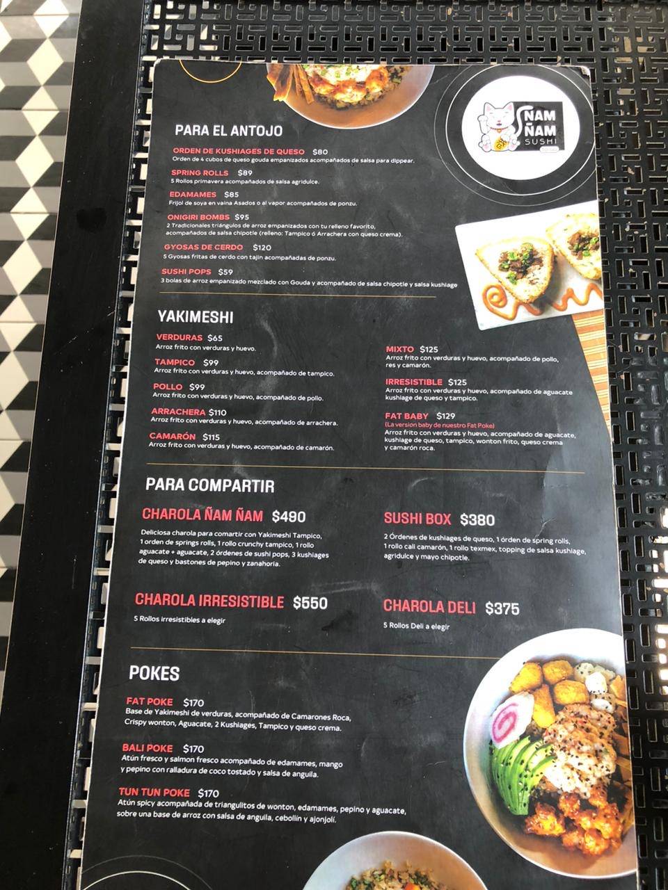 Carta del restaurante Ñam Ñam Sushi SLP, San Luis Potosi