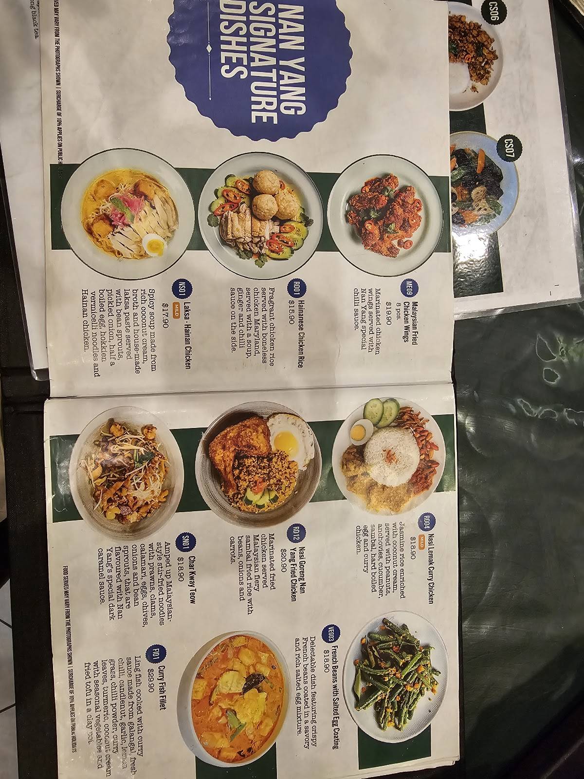 Menu at Nan Yang Malaysian & Thai Bankstown restaurant, Bankstown